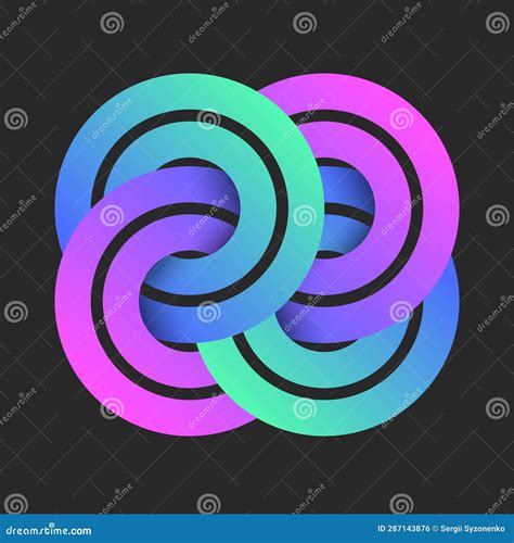 Circular Pattern Logo Or Chain Mail Round Links Weaving Symbol Vibrant Gradient Creative Design
