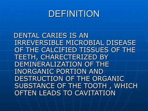 Classification Of Dental Caries PPT