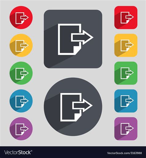 Export File Icon File Document Symbol Set Vector Image
