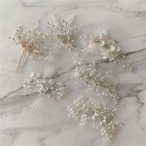 자개 플라워 셀프 웨딩 헤어핀 코사지 머리장식 진주 비즈 한복 올림머리 악세서리