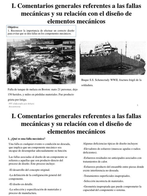 Clase 1 Comentarios Generales Referentes A Las Fallas Mecanicas Y Su Relacion Con El Diseno De