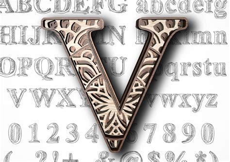 Laser Cut File V Letter Layers Creative Fabrica