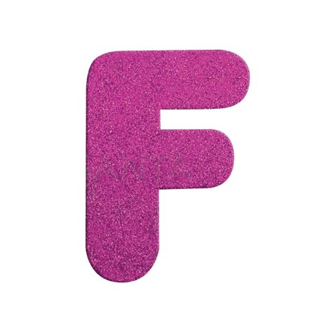 Letra F Maiúscula Rosa Glitter Brilho Eva Decoração 2x125cm