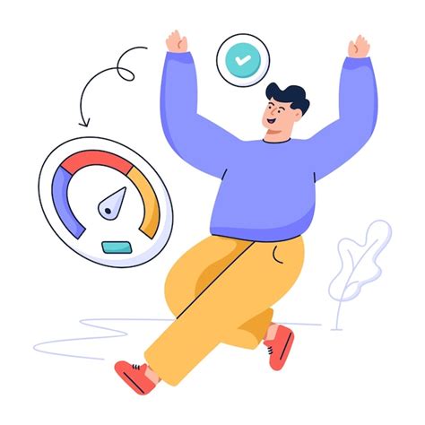 직원 성과 평면 벡터 일러스트 레이 션 프리미엄 벡터