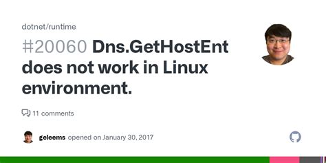 Dnsgethostentryipv4string Does Not Work In Linux Environment · Issue 20060 · Dotnet