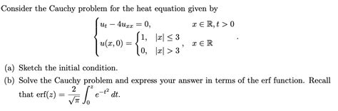 Solved Consider The Cauchy Problem For The Heat Equation