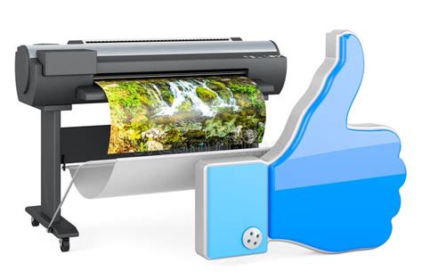 Plotter Large Format Inkjet Printer With Like Icon 3d Rendering