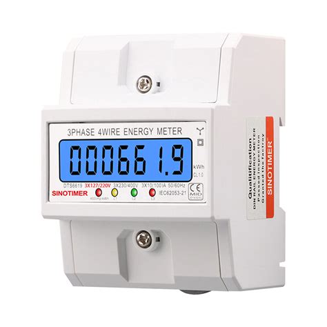 SmartMeter A LCD KWh Energy Meter With Three Phase Backlight Guide Rail For Home Use Energy