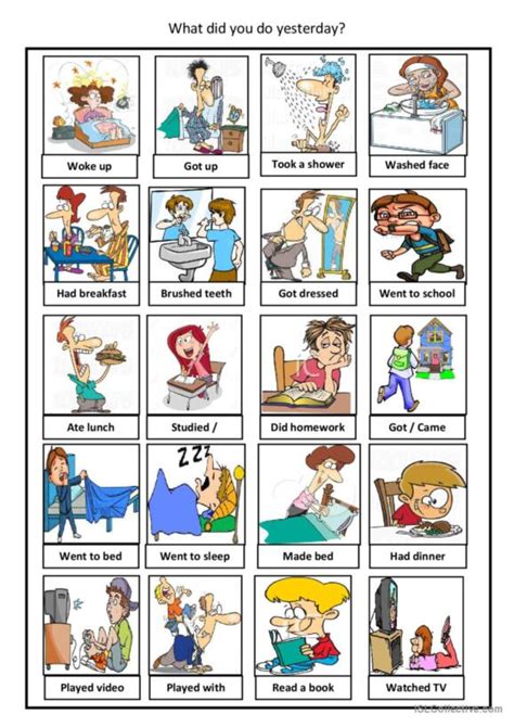 20 Past Simple Tense Vocabulary Flashcards And Dominoes Vo