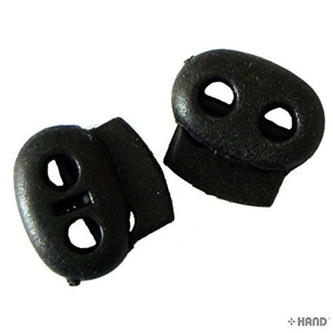 Black Plastic Toggle Spring Stop Double Hole String Cord Locks Assorted Size Tb01 Small