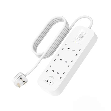 Surge Protector With Usb C And Usb A Ports 6 Outlet With 1 Usb C And 1 Usb A Belkin Sg