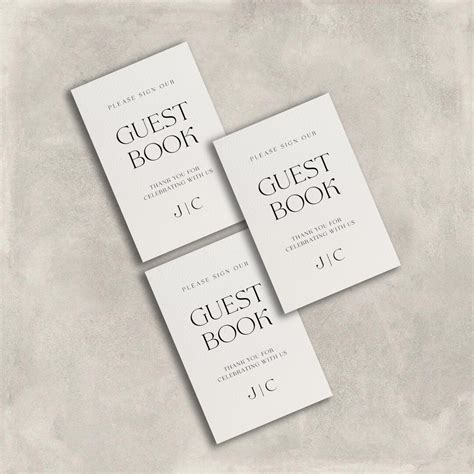 Editable Guest Book Elegant Classic Wedding Digital Download Black
