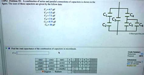 10 Problem 10 A Combination Of Series And Parallel Connections Of Capacitors Is Shown In The