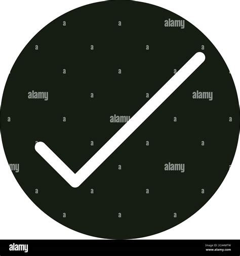 Mobile Application Check Mark Web Button Menu Digital Silhouette Style