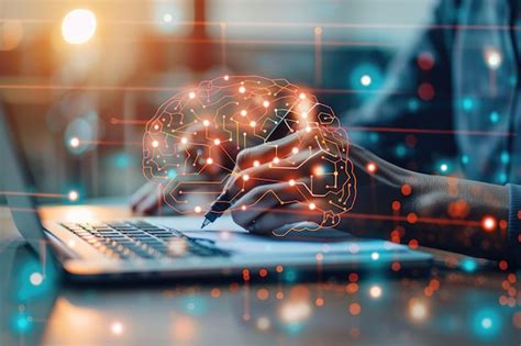 Creative Human Brain Microcircuit With Ai Technology Concept Premium