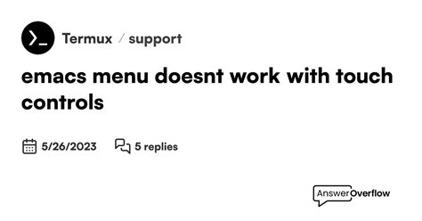 Emacs Menu Doesnt Work With Touch Controls Termux