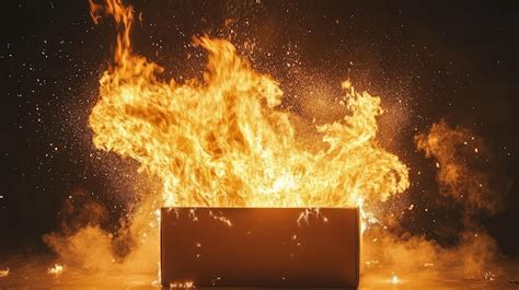 A Lit Stick Of Dynamite With A Short Fuse Is Placed On Top Of A Box