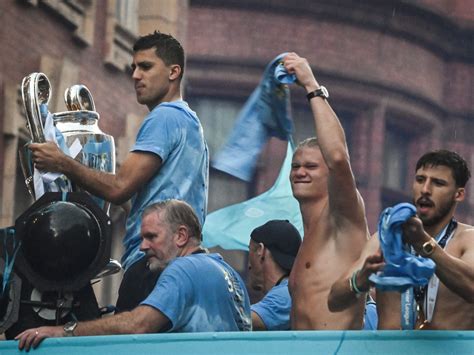 Manchester City Celebrates Winning Treble Of Major Trophies At Parade