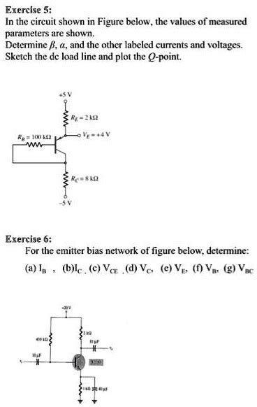 Exercise In The Circuit Shown In Figure Below The Values Of Measured Parameters Are Shown