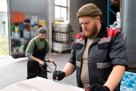 창고에서 함께 일하는 사람들 무료 사진