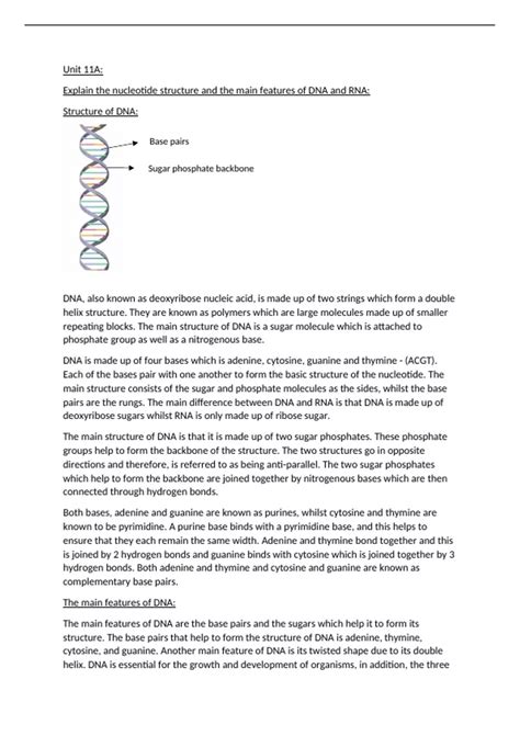 BTEC APPLIED SCIENCE UNIT A DISTINCTION Unit Genetics And Genetic Engineering Stuvia UK