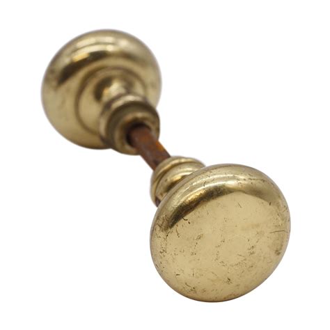 Vintage 2 375 In Round Classic Polished Brass Door Knobs Olde Good Things