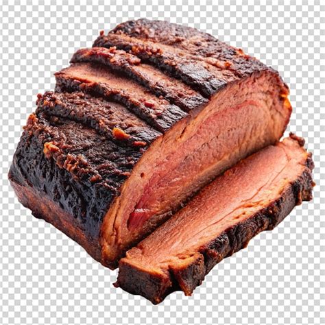 Smoked Brisket Isolated White Background Premium Ai Generated Psd