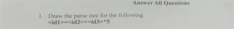 Solved 1 Draw The Parse Tree For The Following −∗51 Draw