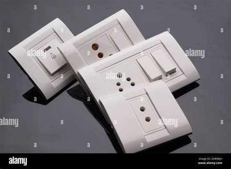 Wall Switch Power Electronic Component Socket Different And Modern Realistic Part Wall Switch