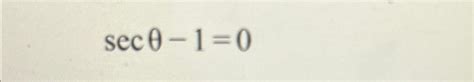 Solved secθ Chegg com
