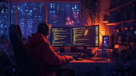 Free Nighttime Coding Session Photo Coding Programmer Night