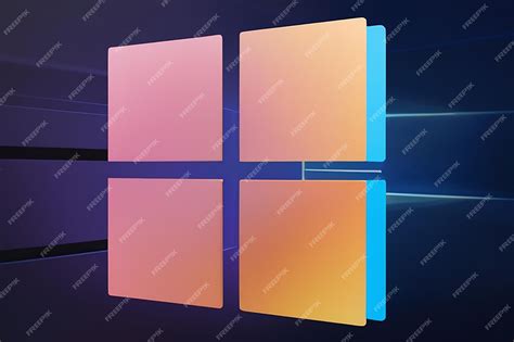 Windows 11 обои с цветущим и светящимся логотипом Премиум Ai сгенерированное изображение