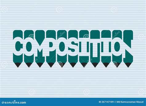 Composition Text With Pen Symbol Creative Ideas Design Stock Vector