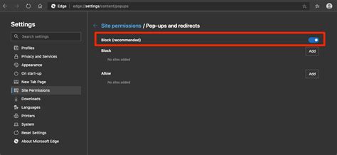 How To Allow Or Block Pop Ups And Redirects In Edge Computer