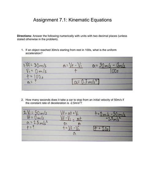 SOLUTION Kinematic Equations Studypool SOLUTION Kinematic Equations Studypool