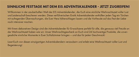 Eis Deluxe Erotischer Adventskalender 2023 Für Erwachsene Singles Und