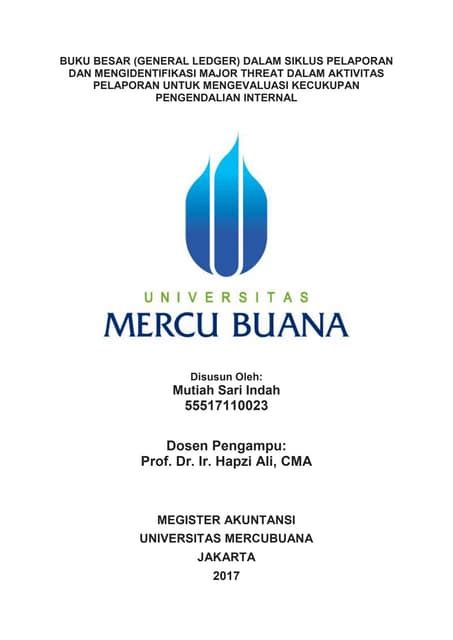 Si Pi Mutiah Sari Indah Hapzi Ali Buku Besar General Ledger Dalam Siklus Pelaporan Dan
