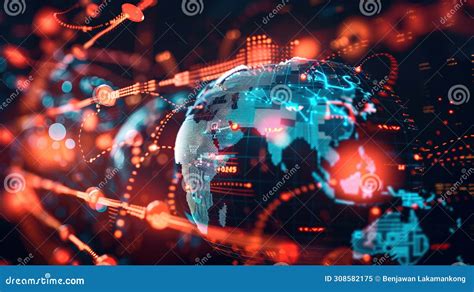 Digital World Map With Global Network Connectivity World Connection Ai And Digital Concept