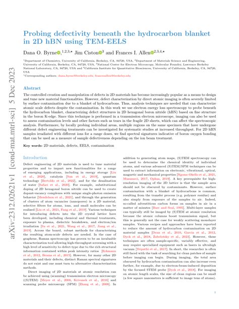 Pdf Probing Defectivity Beneath The Hydrocarbon Blanket In 2d Hbn