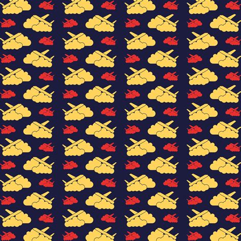 plane cloud blue background trendy repeating colorful pattern vector