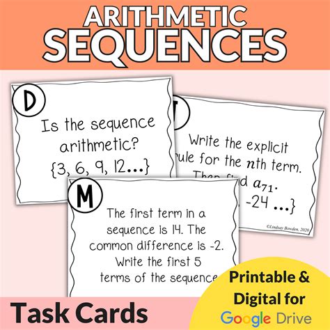 Arithmetic Sequences With Recursive And Explicit Rules Task Cards For Algebra 1 Lindsay Bowden