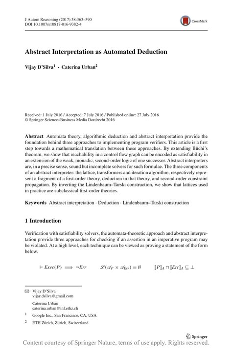 Abstract Interpretation As Automated Deduction