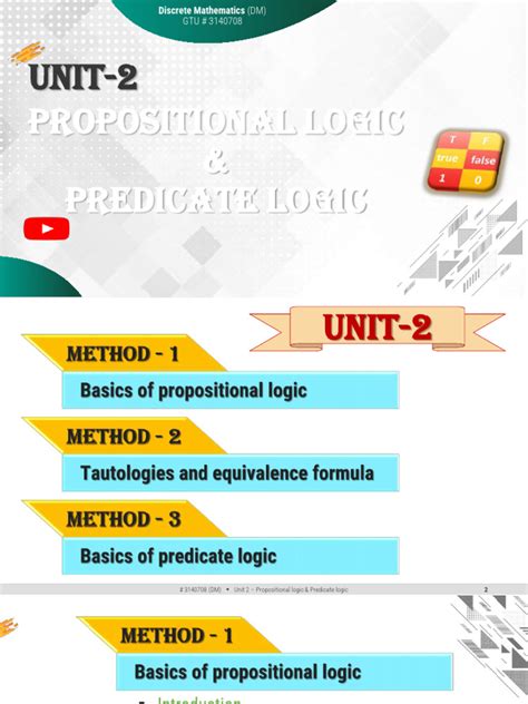 Unit 2 Propositional Logic And Predicate Logic Pdf Logic