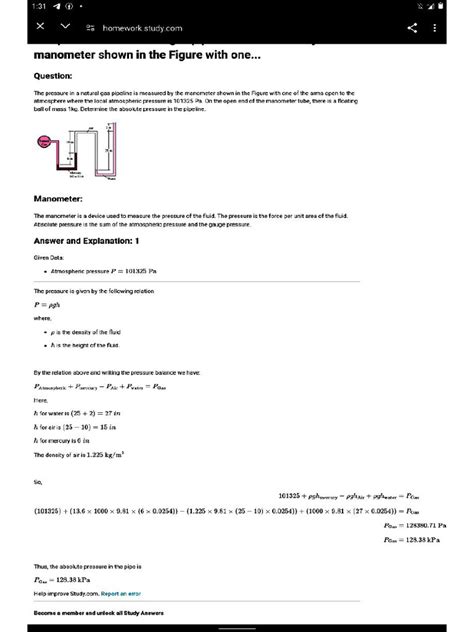 Manometer Problem Pdf
