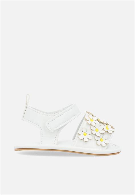 Floral Sandals White Pop Candy Shoes