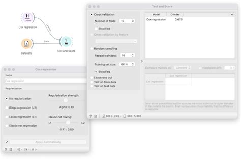 Orange Data Mining Cox Regression