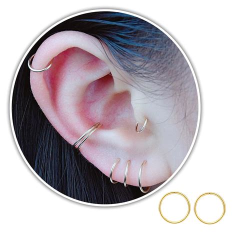 4mm Mini Cartilage Earring Hoops Thin Tragus Hoops Tiny