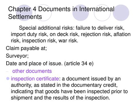 Ppt Chapter 4 Documents In International Settlements Powerpoint