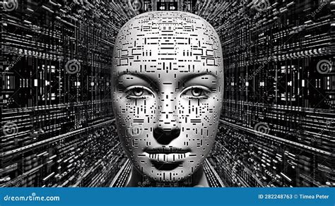 Representation Of Artificial Intelligence Processes Royalty Free Stock