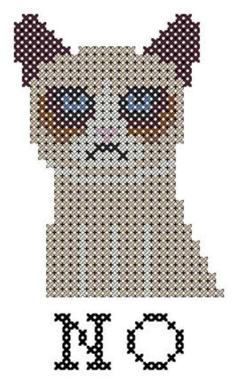 Pdf Cross Stitch Pattern Grumpy Cat Etsy